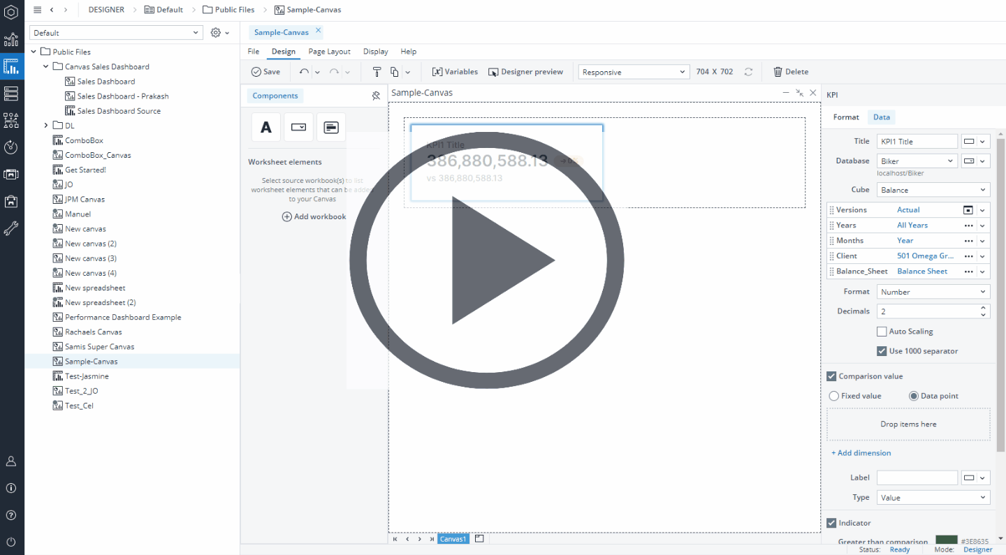 Adding Components to a Canvas